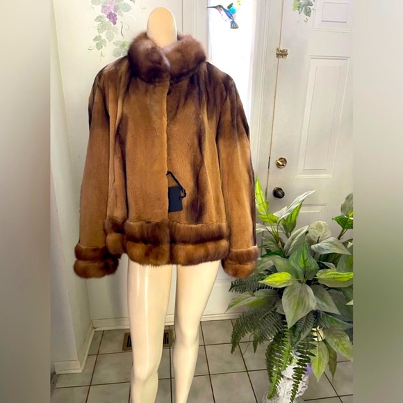 Jackets & Coats | Russian Sable Trimming Sheared Mink Fur Jacket | Poshmark